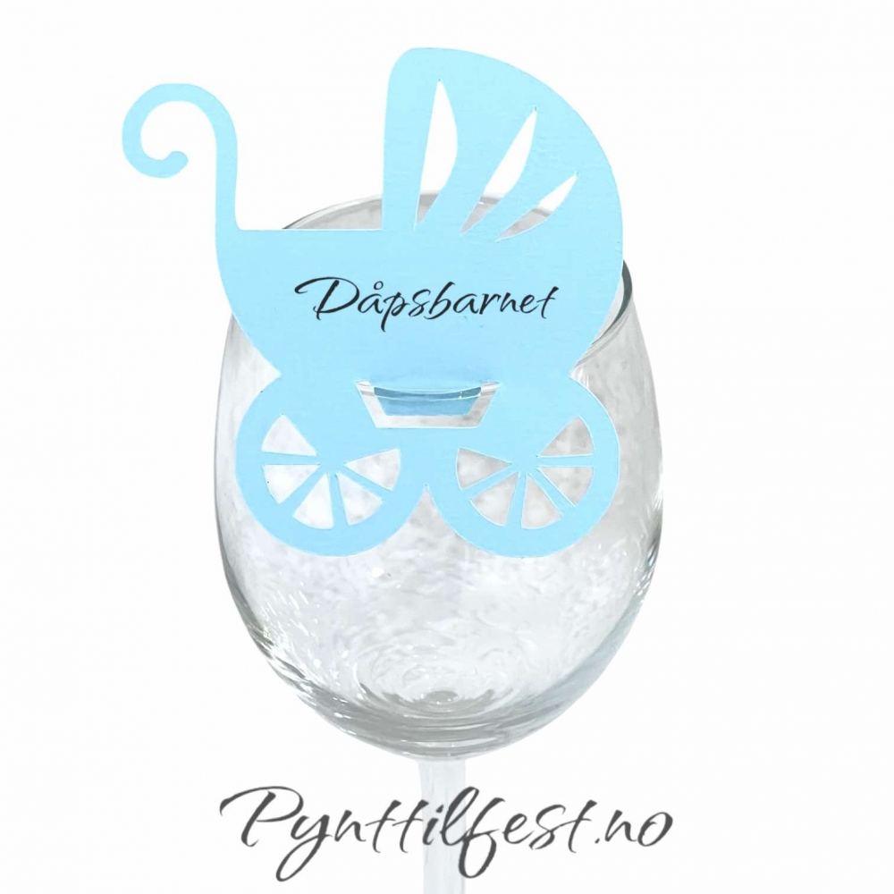 Bordkort Barnevogn Lyseblå 10stk | Pynt Til Fest. Tips, inspirasjon og gode ideer til din fest.