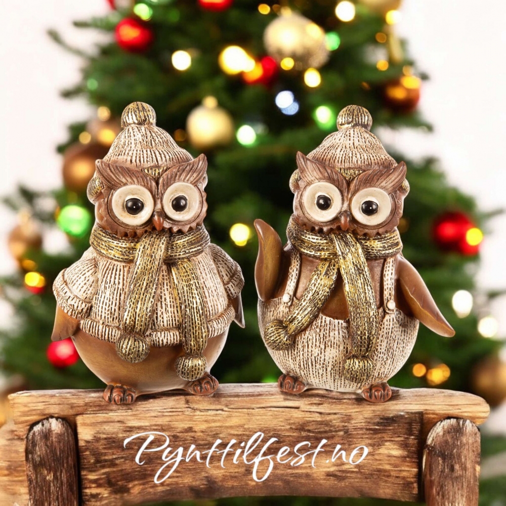 Ugle vinkende brun/gull 12cm | Pynt Til Fest. Tips, inspirasjon og gode ...