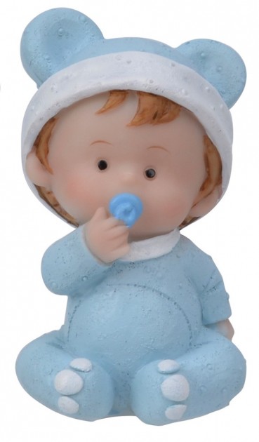 Sittende baby med smokk høyde:7,4cm Blå | Pynt Til Fest. Tips ...