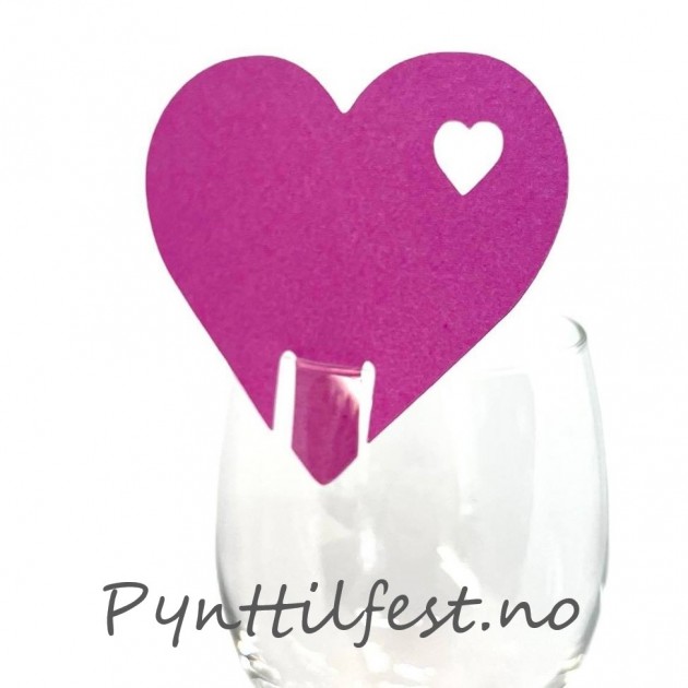 Bordkort Hjerte 8x7cm 10stk Pink | Pynt Til Fest. Tips, inspirasjon og ...