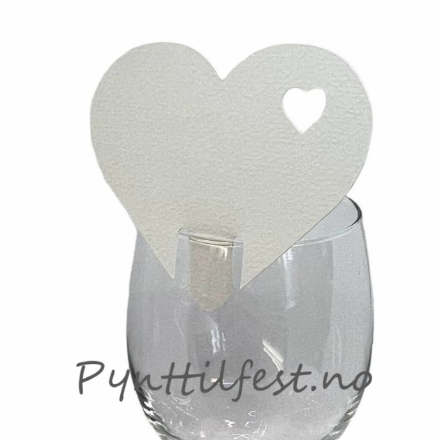 Bordkort Hjerte 8x7cm 10stk Ivory | Pynt Til Fest. Tips, inspirasjon og ...